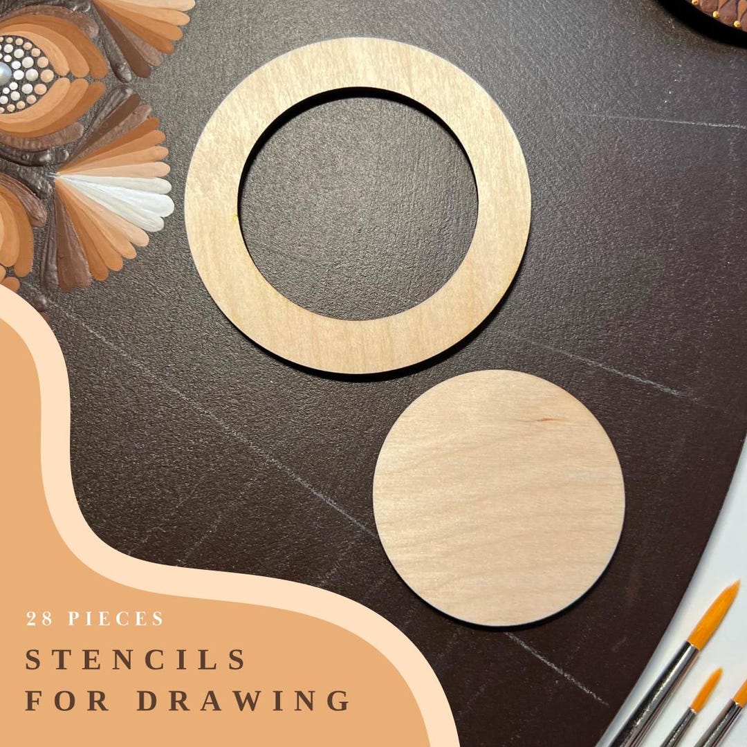 Stencils for Drawing, Dot Art Tools, Wooden Shapes, Mandala Art ...