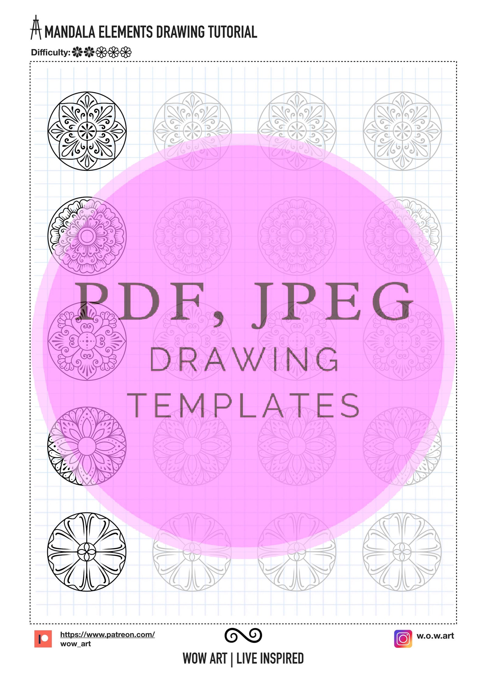 9. Simple Central Patterns Training Sheets! Pdf/jpeg. Mandala Art ...