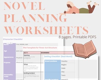 Novel Planning Worksheets - Etsy