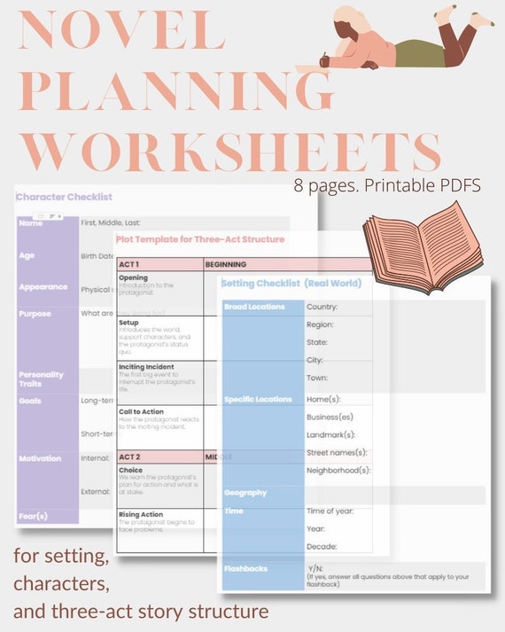Novel Planning Worksheets - Etsy
