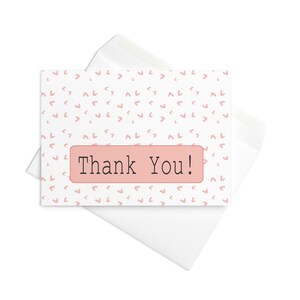 Printable Thank You Card – Soft Pink Retro Pattern With Typewriter Font ...