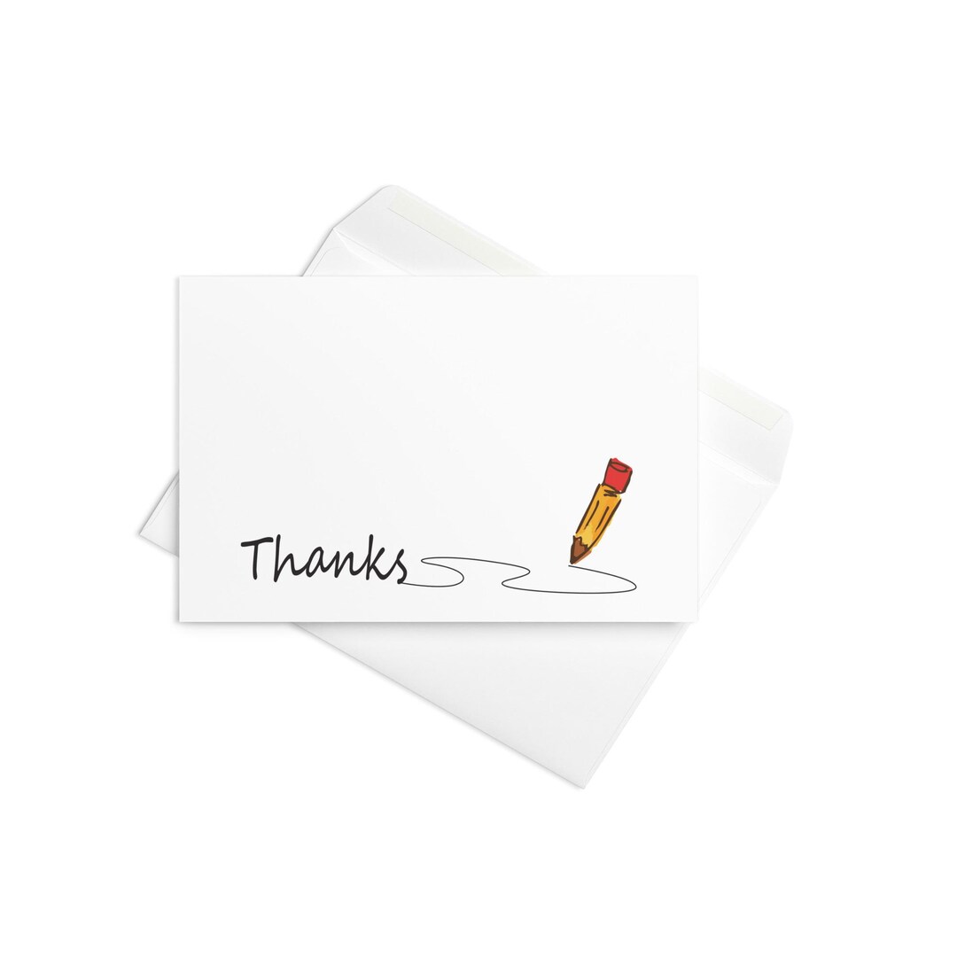 Illustrating Gratitude | Cute Thank You Card With Pencil Illustration ...