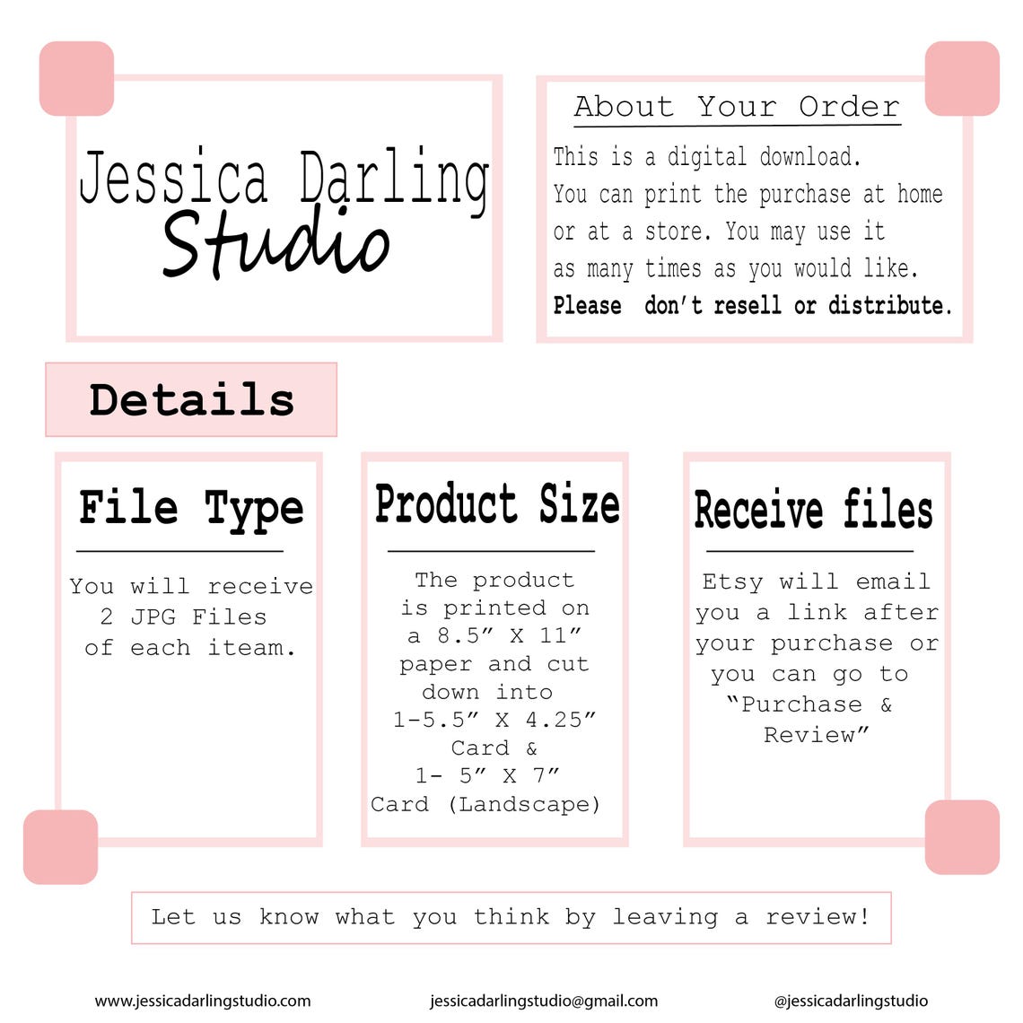 Printable Thank You Card – Soft Pink Retro Pattern With Typewriter Font ...