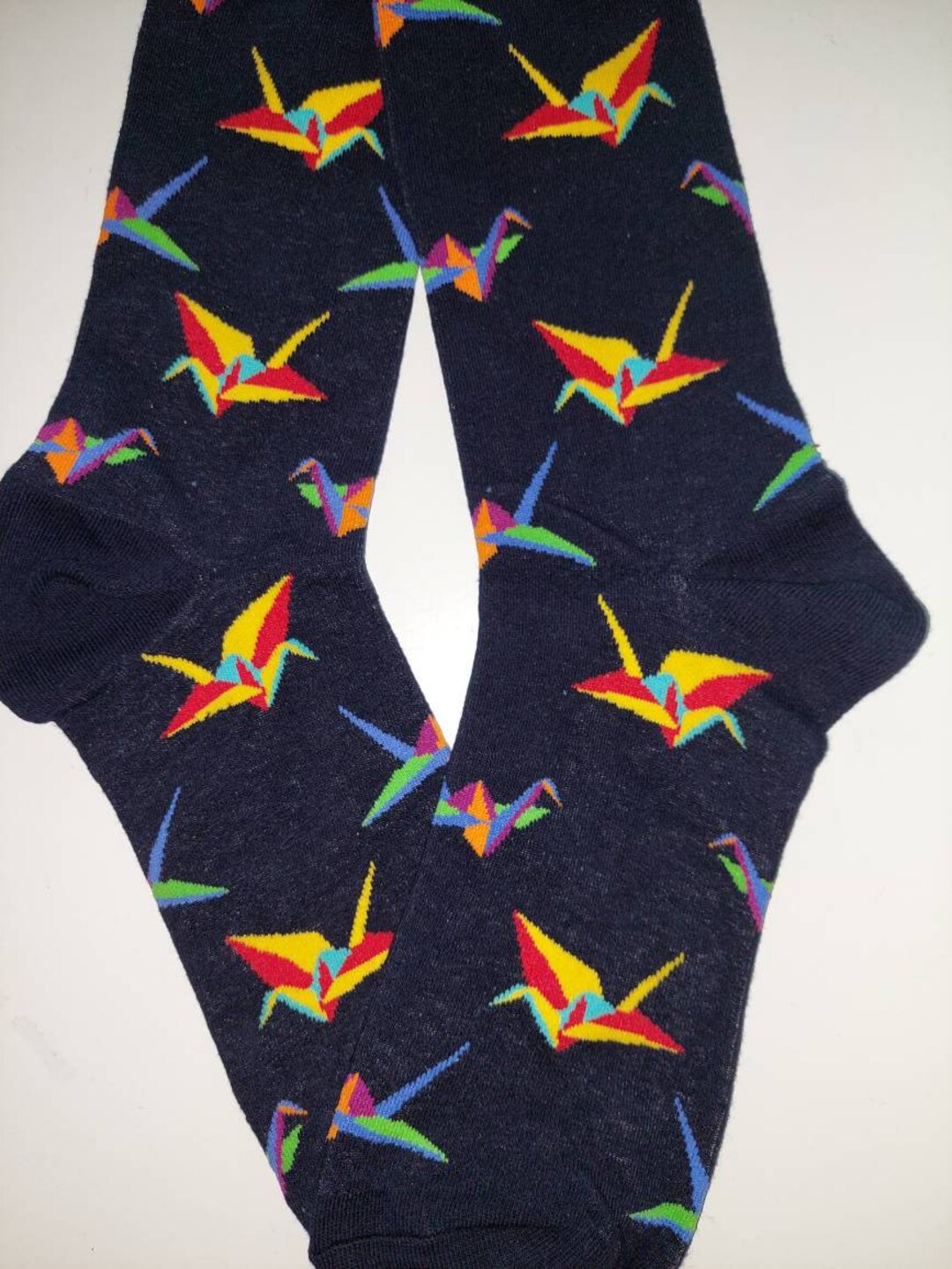 Origami Socks. Paper Cranes. Colourful Soft Combed Cotton. - Etsy