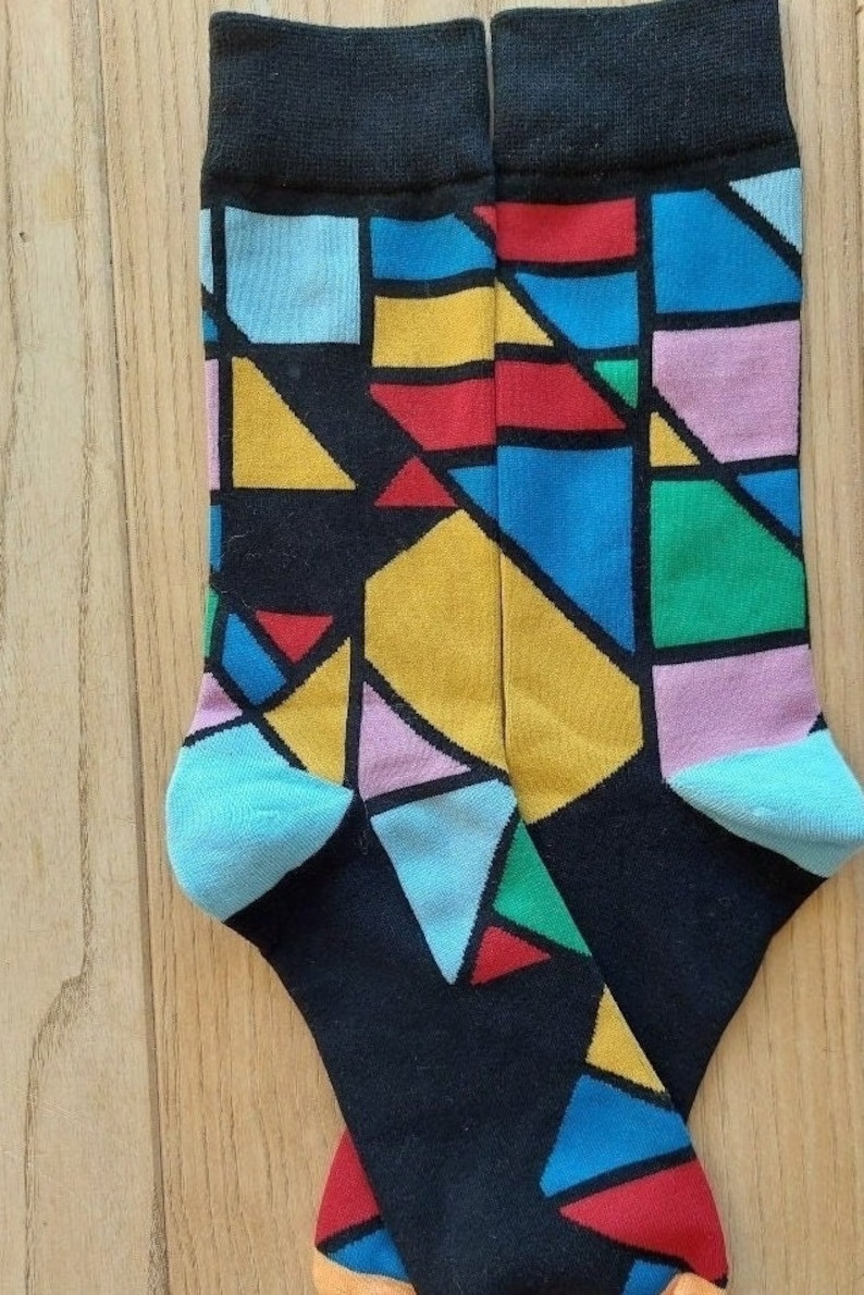 Stained Glass Socks. Colourful Geometric Shapes. - Etsy
