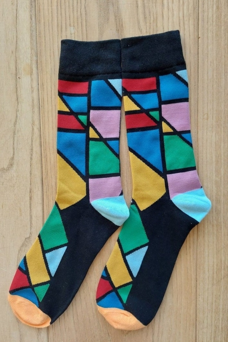Stained Glass Socks. Colourful Geometric Shapes. - Etsy