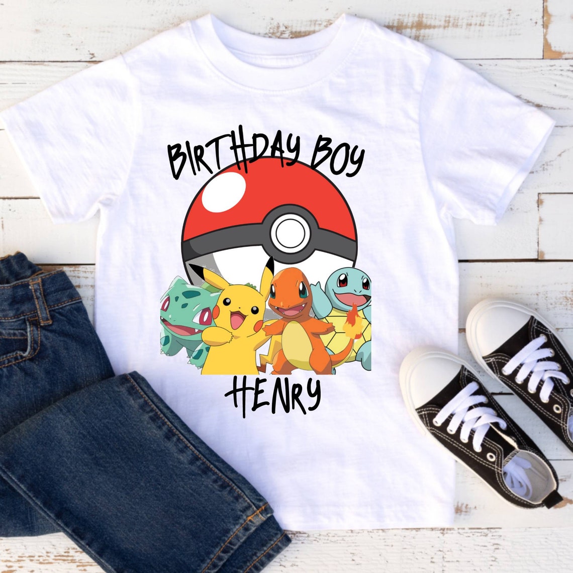 Custom pokemon birthday shirts pokemon birthday shirt | Etsy