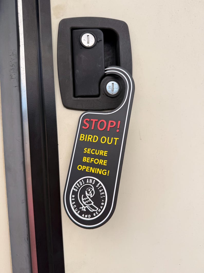 Bird Safety Door Hanger Sign – “stop! Bird is Out” or “stop! Bird Loose ...