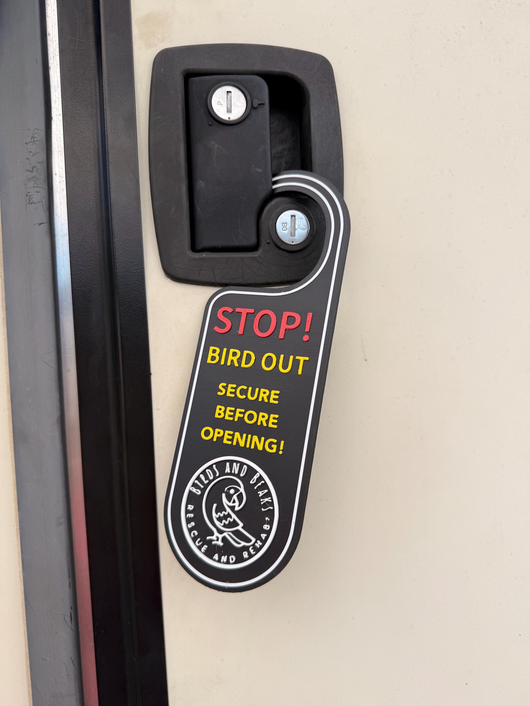 Bird Safety Door Hanger Sign – “stop! Bird is Out” or “stop! Bird Loose ...
