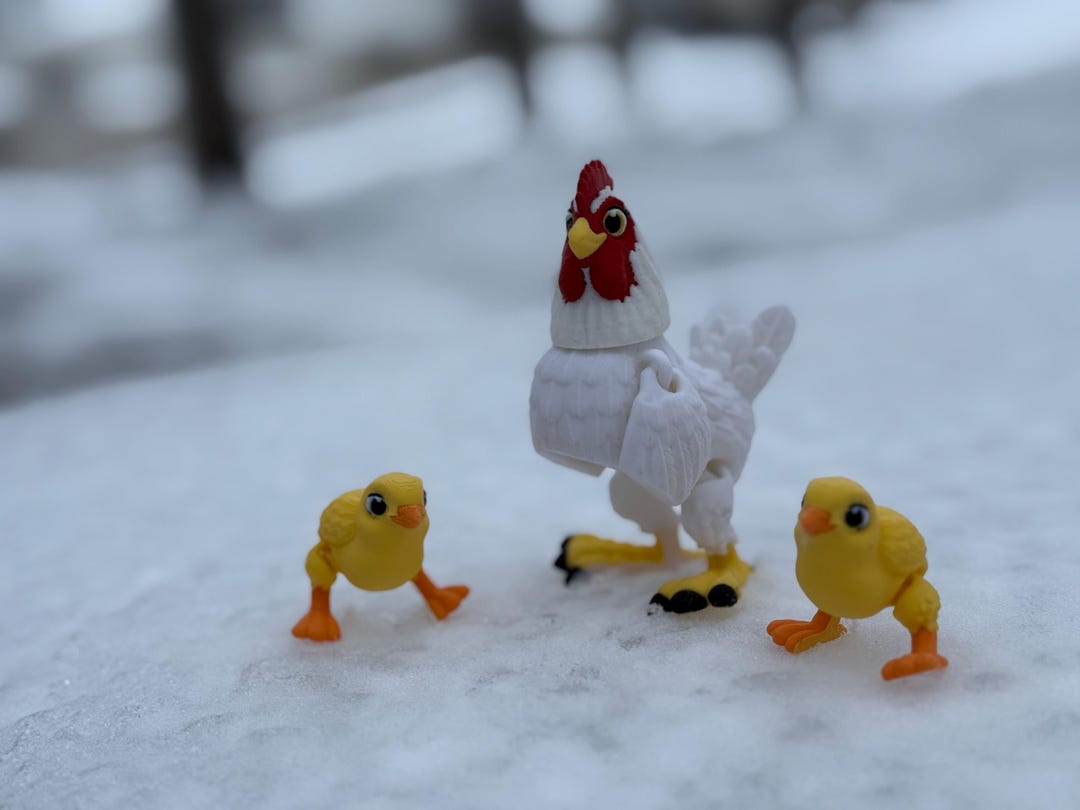 Mini Articulated Mama Chicken and Babies - Etsy