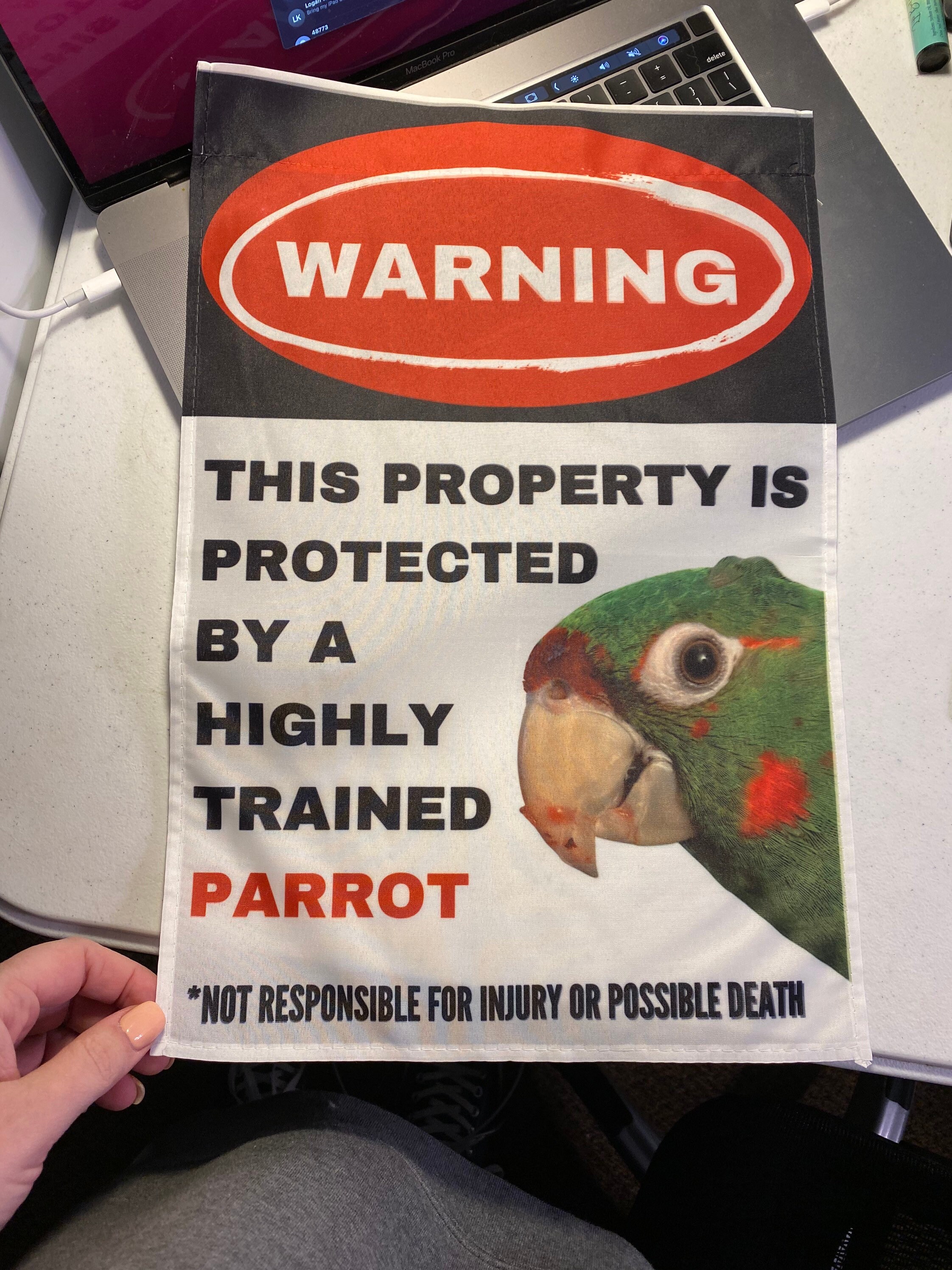 Attack Parrot Garden Flag Personalized with your bird's | Etsy