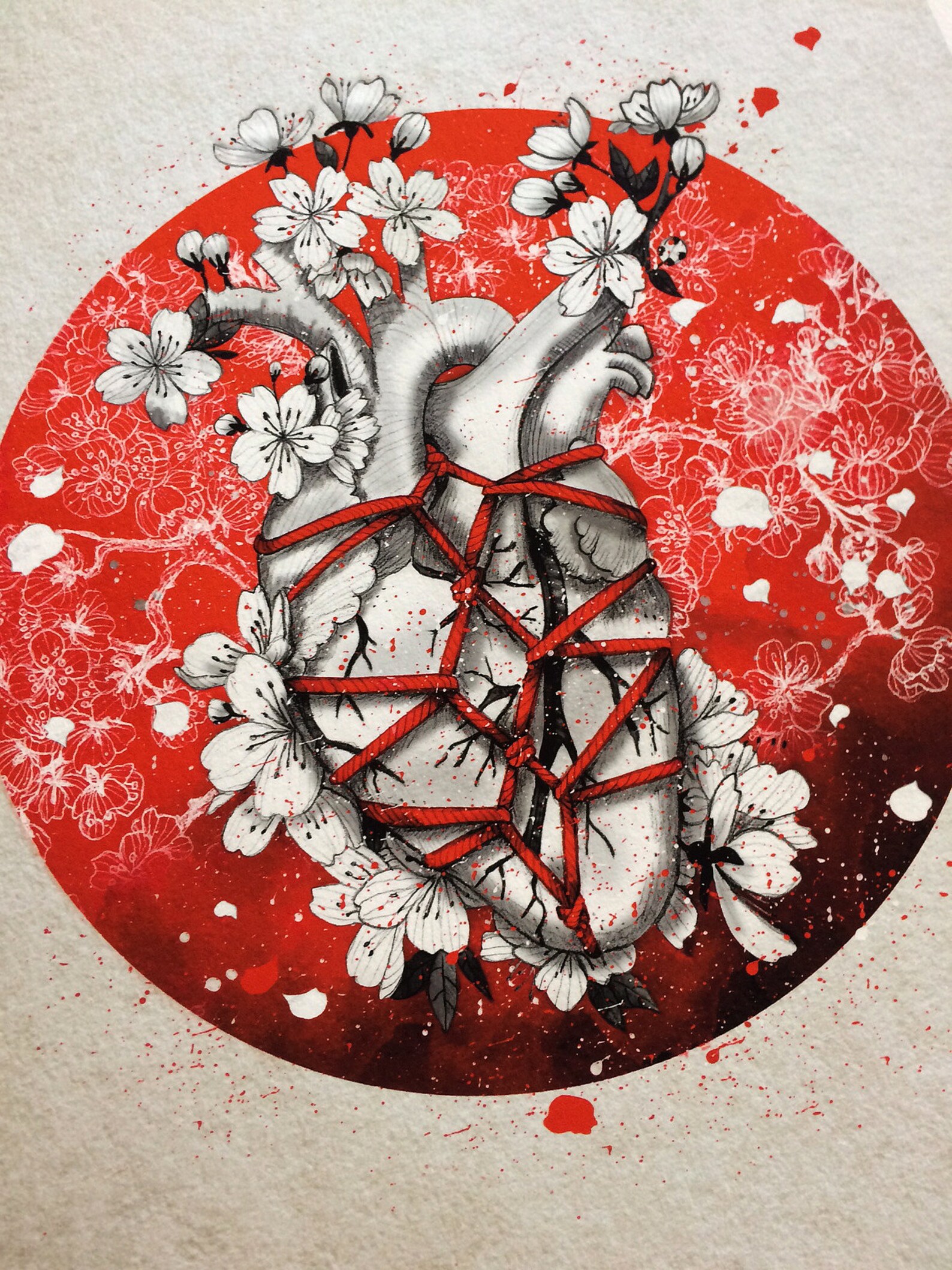 Shibari Heart Shibari Art Illustration Print - Etsy