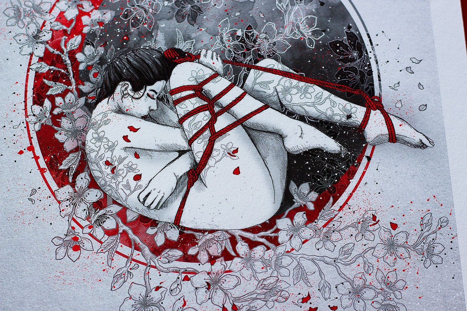 Impressão artística de Moon Shibari: Belas artes eróticas assinadas (42 ...