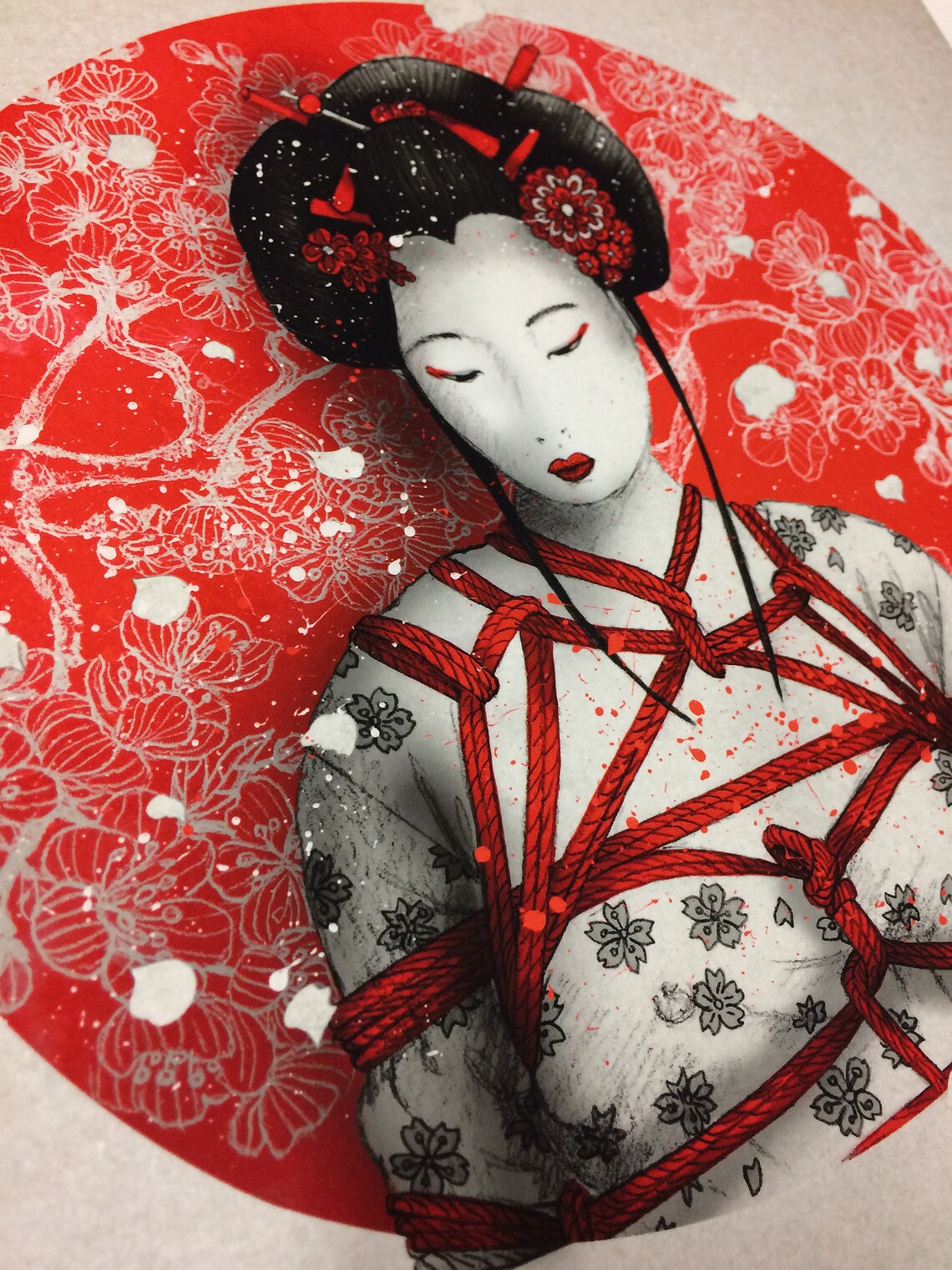 Shibari Geisha Shibari Fine Art Print Fine Art Paper of - Etsy