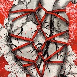 Shibari Heart - Shibari Art Illustration Fineart Print - Etsy
