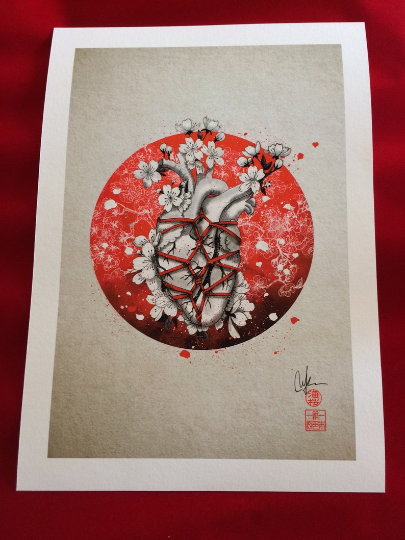 Shibari Heart Shibari Art Illustration Print - Etsy