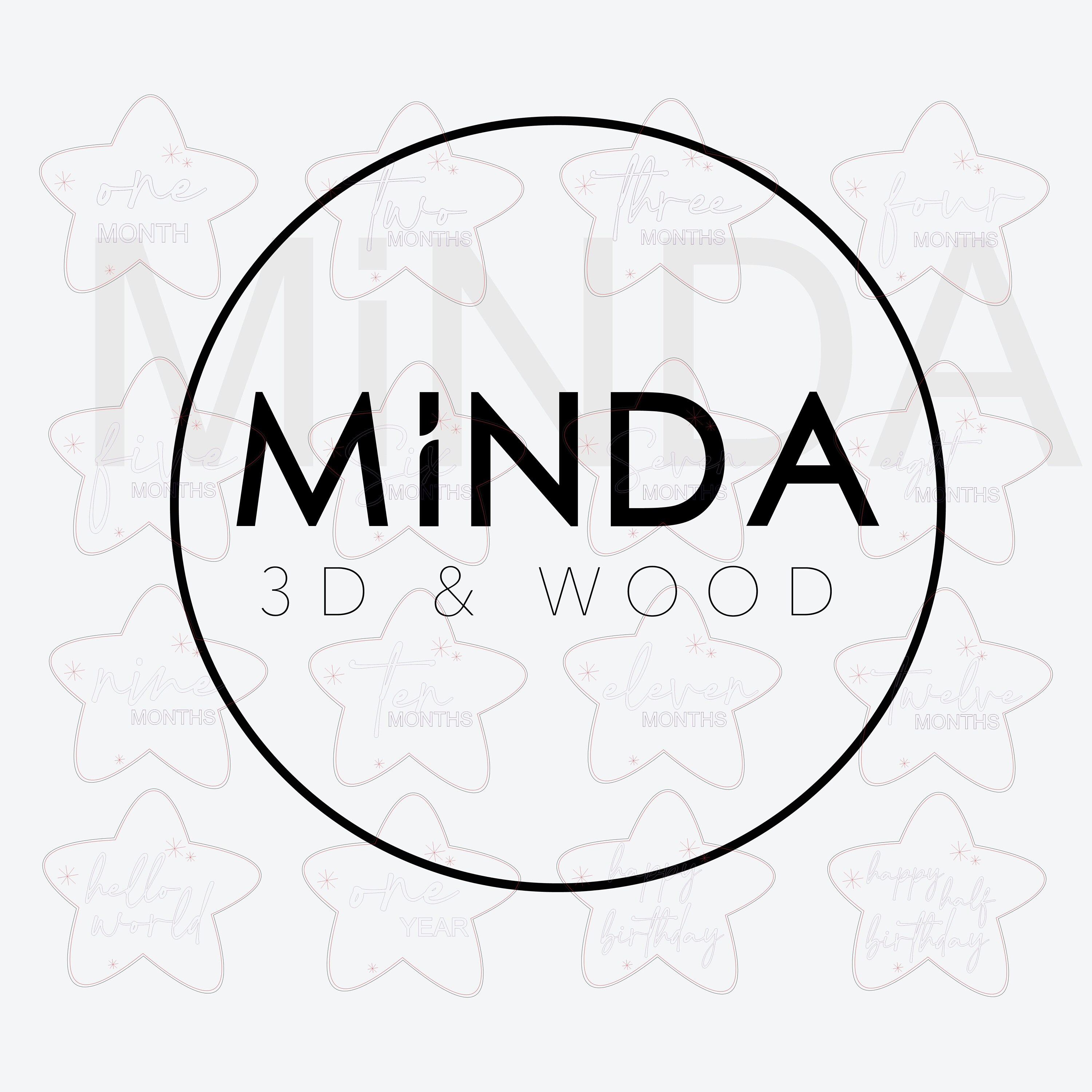 Baby Milestone Stars SVG Baby Monthly Milestone Stars SVG PNG Glowforge ...