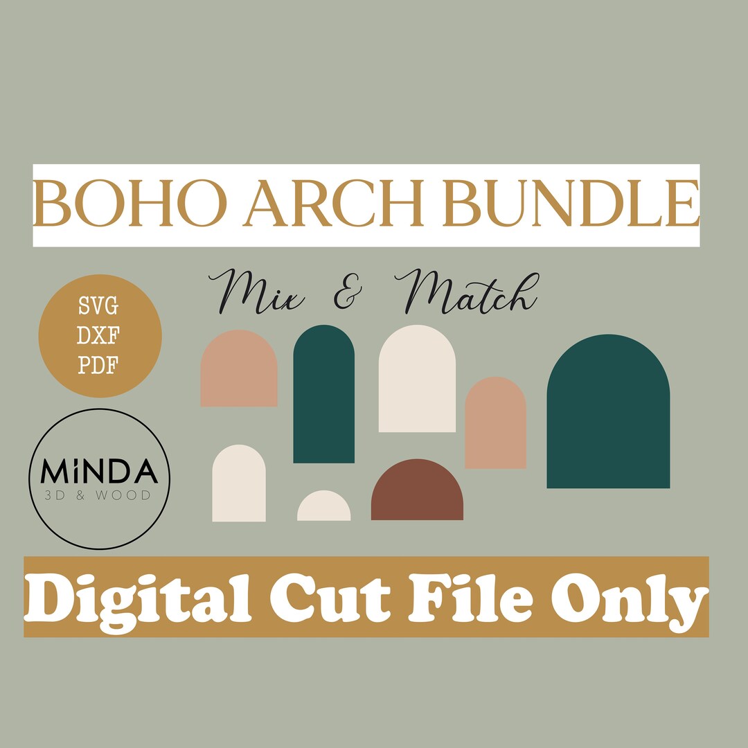 Boho Collection Arch SVG Cake Topper Wedding Invitation Cut File | Arch ...