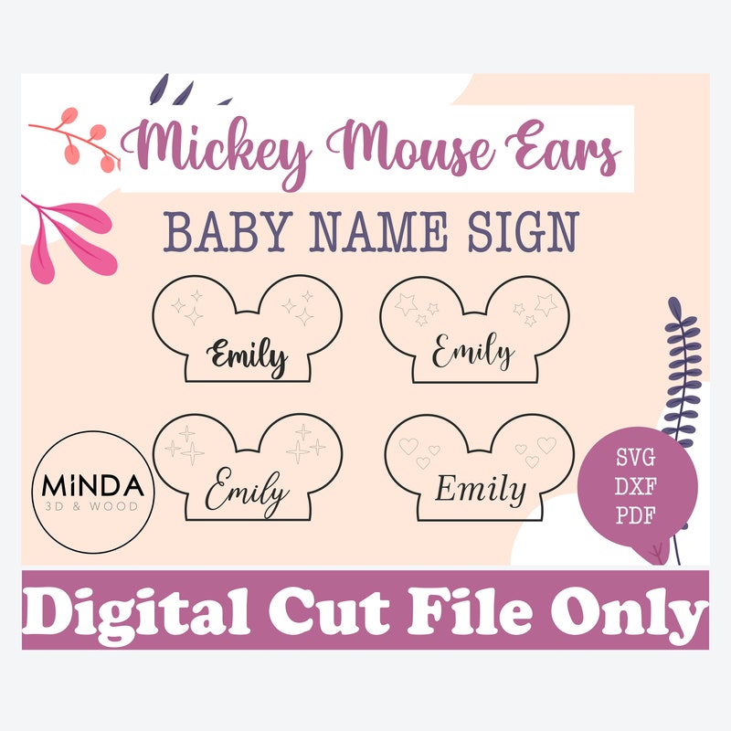 Mickey Name Tag - Etsy