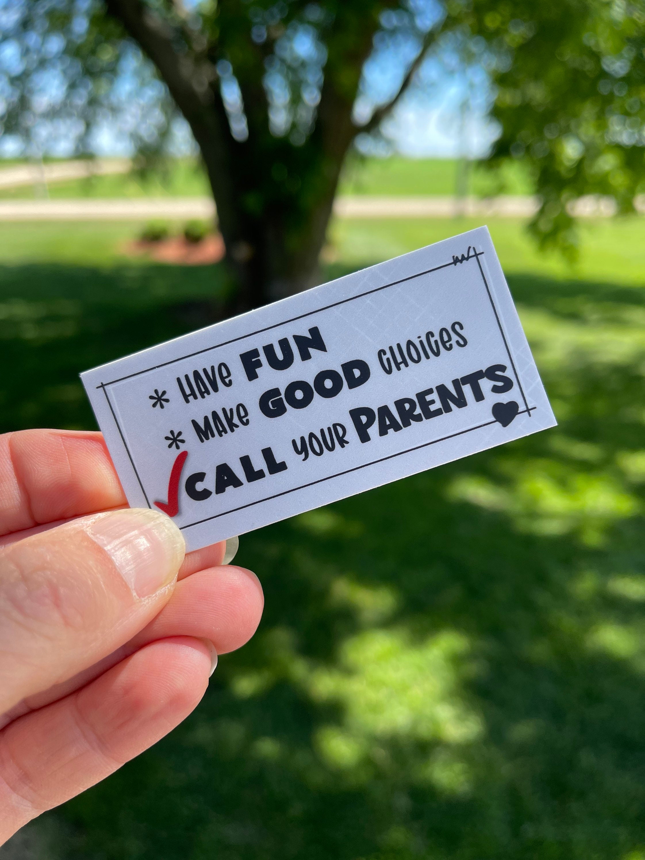 Call Your Parents Sticker: College Student Gift, Laptop Decal - Etsy