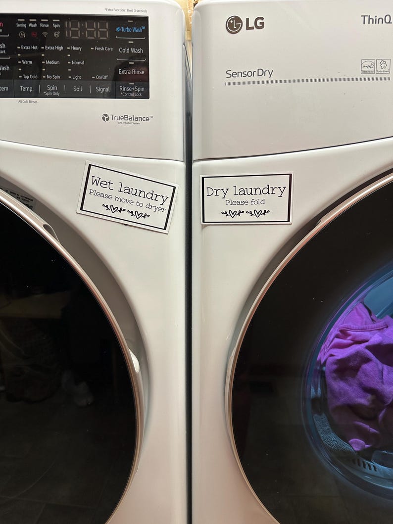 Wet and Dry Laundry Magnet Set: Laundry Room Reminder - Etsy