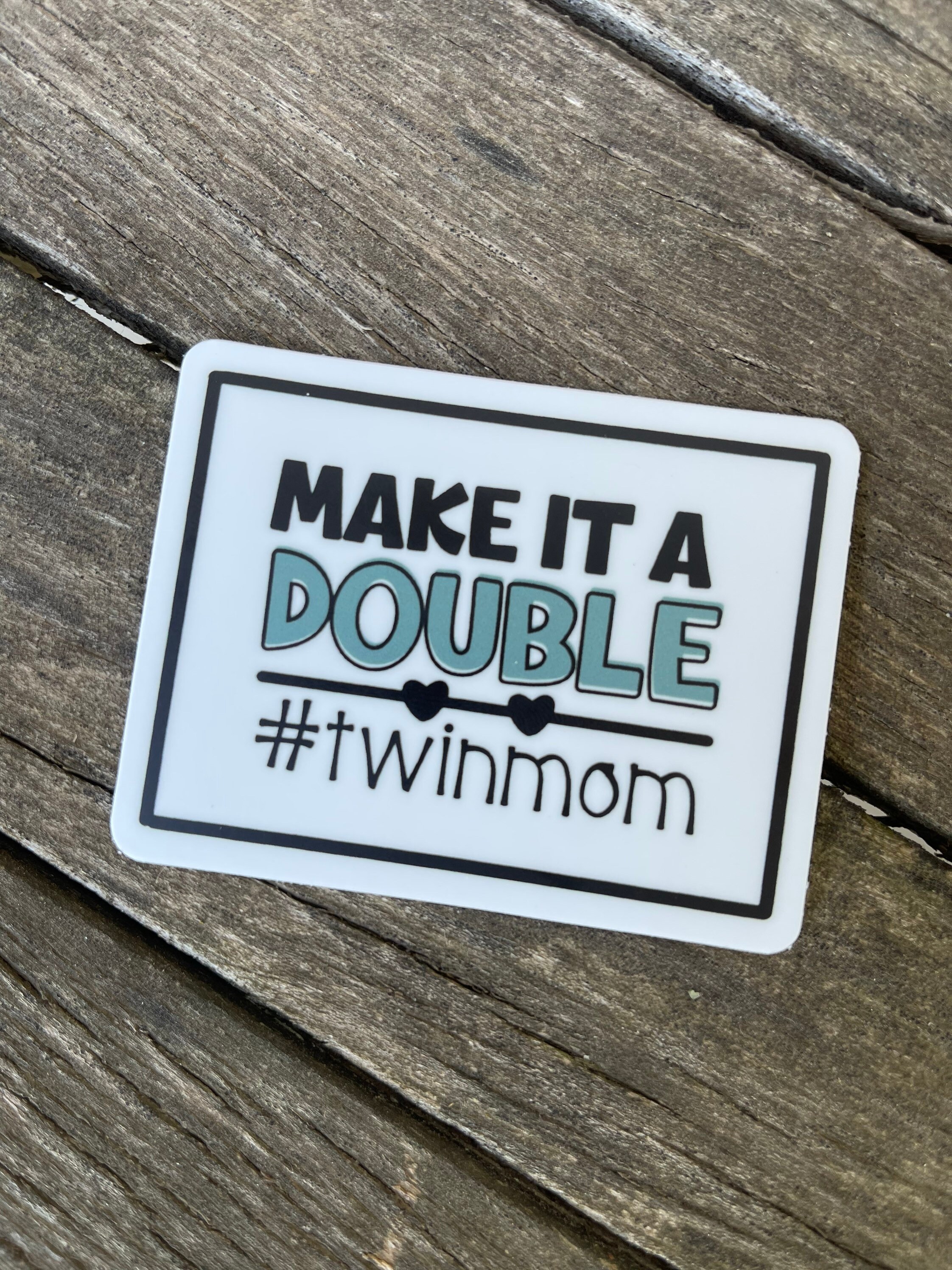 Twin Mom Double Trouble Sticker, Twin Sticker, Mom of Twins Sticker ...