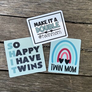 Twin Mom Double Trouble Sticker, Twin Sticker, Mom of Twins Sticker ...