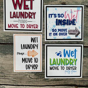 Wet Laundry Magnet,laundry Sign,washing Machine Sign,move to Dryer Sign ...