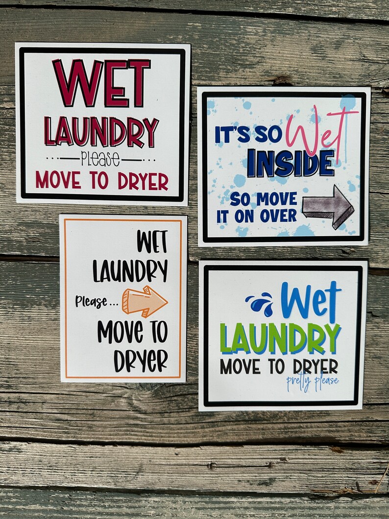 Wet Laundry Magnetlaundry Signwashing Machine Signmove to - Etsy