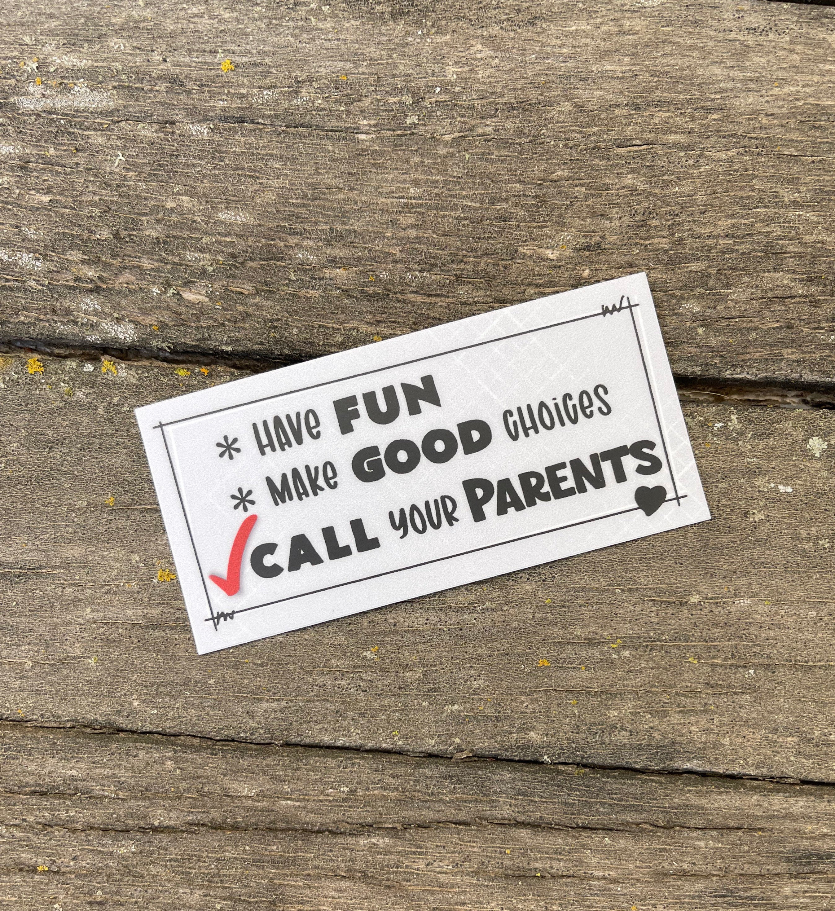 Call Your Parents Sticker: College Student Gift, Laptop Decal - Etsy
