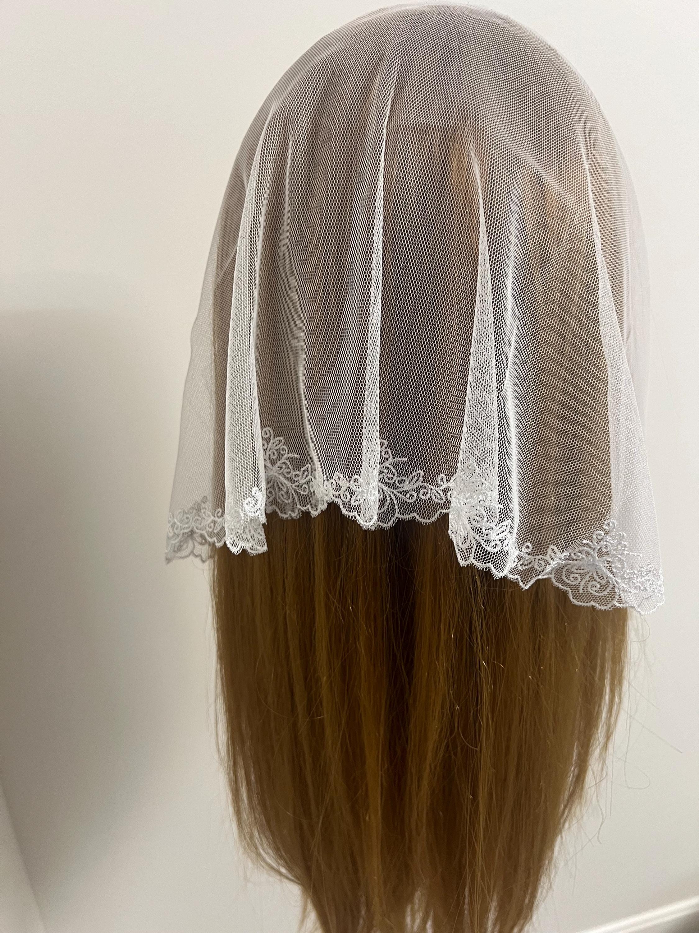 Lace Trim Church Veil, Prayer Mantilla Cape, Catholic Head Covering - Etsy