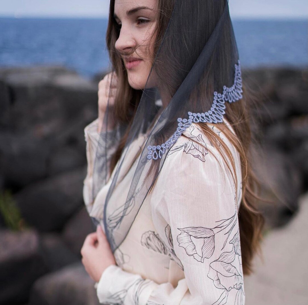 Lace Edge Church Scarf, Prayer Head Covering - Etsy