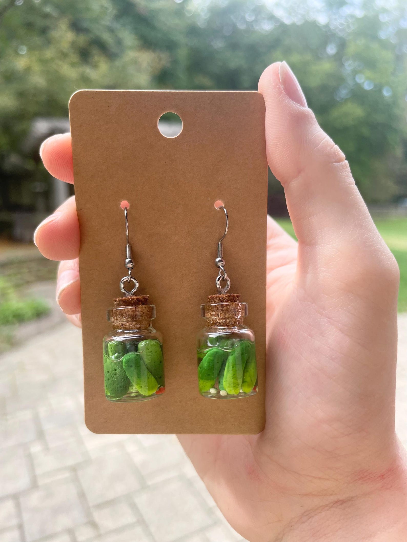 Pickle Jar Liquid Shaker Polymer Clay Earrings - Etsy