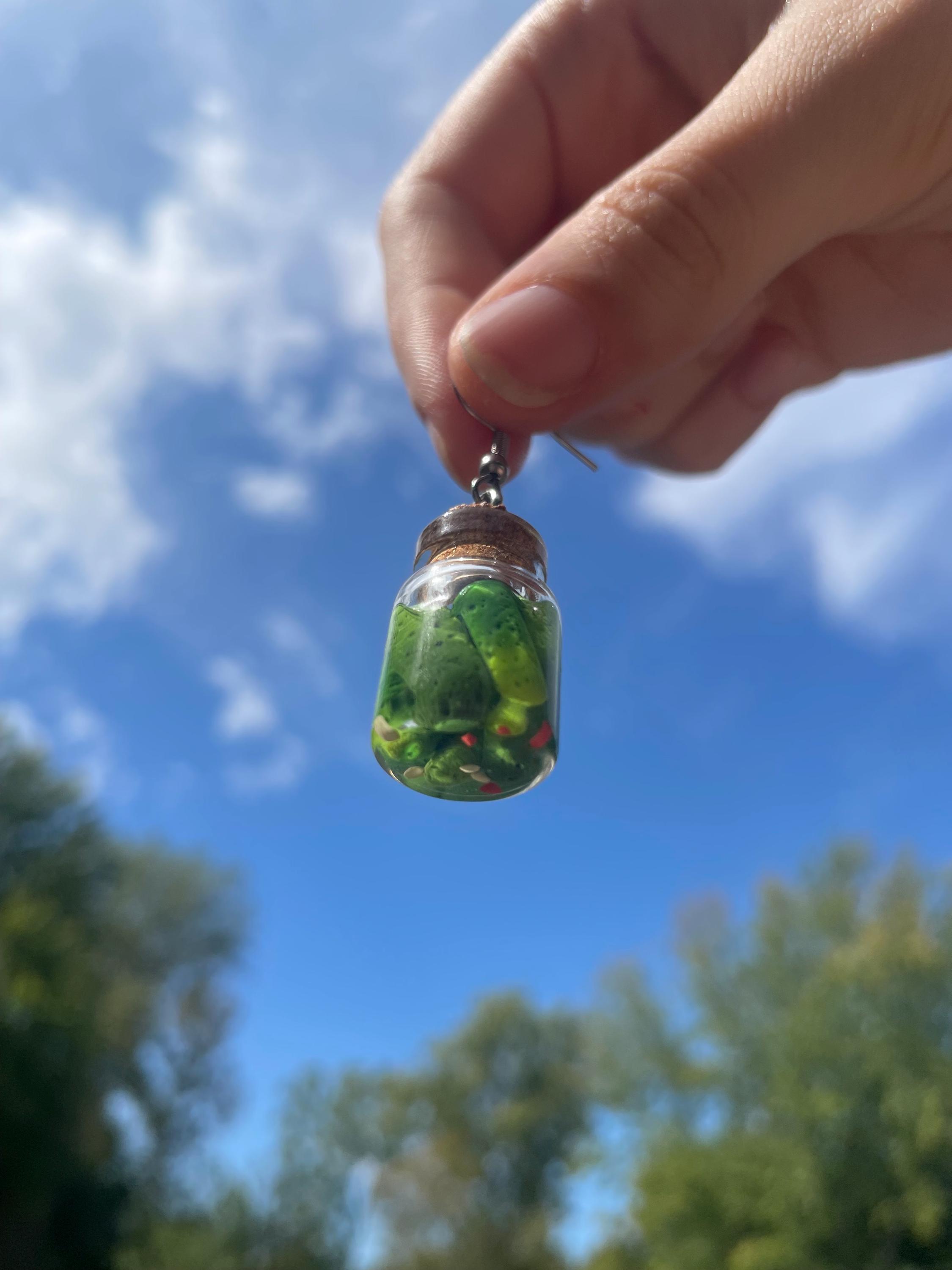 Pickle Jar Liquid Shaker Polymer Clay Earrings - Etsy