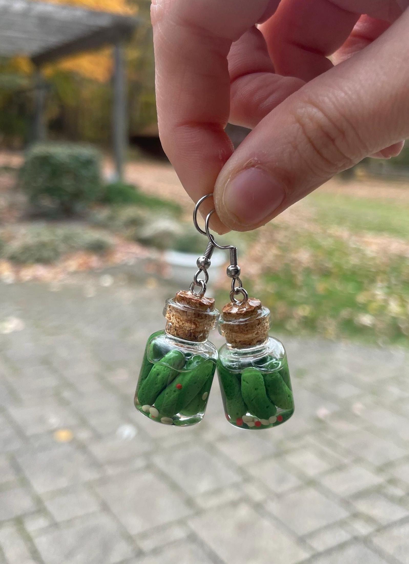 Pickle Jar Liquid Shaker Polymer Clay Earrings - Etsy