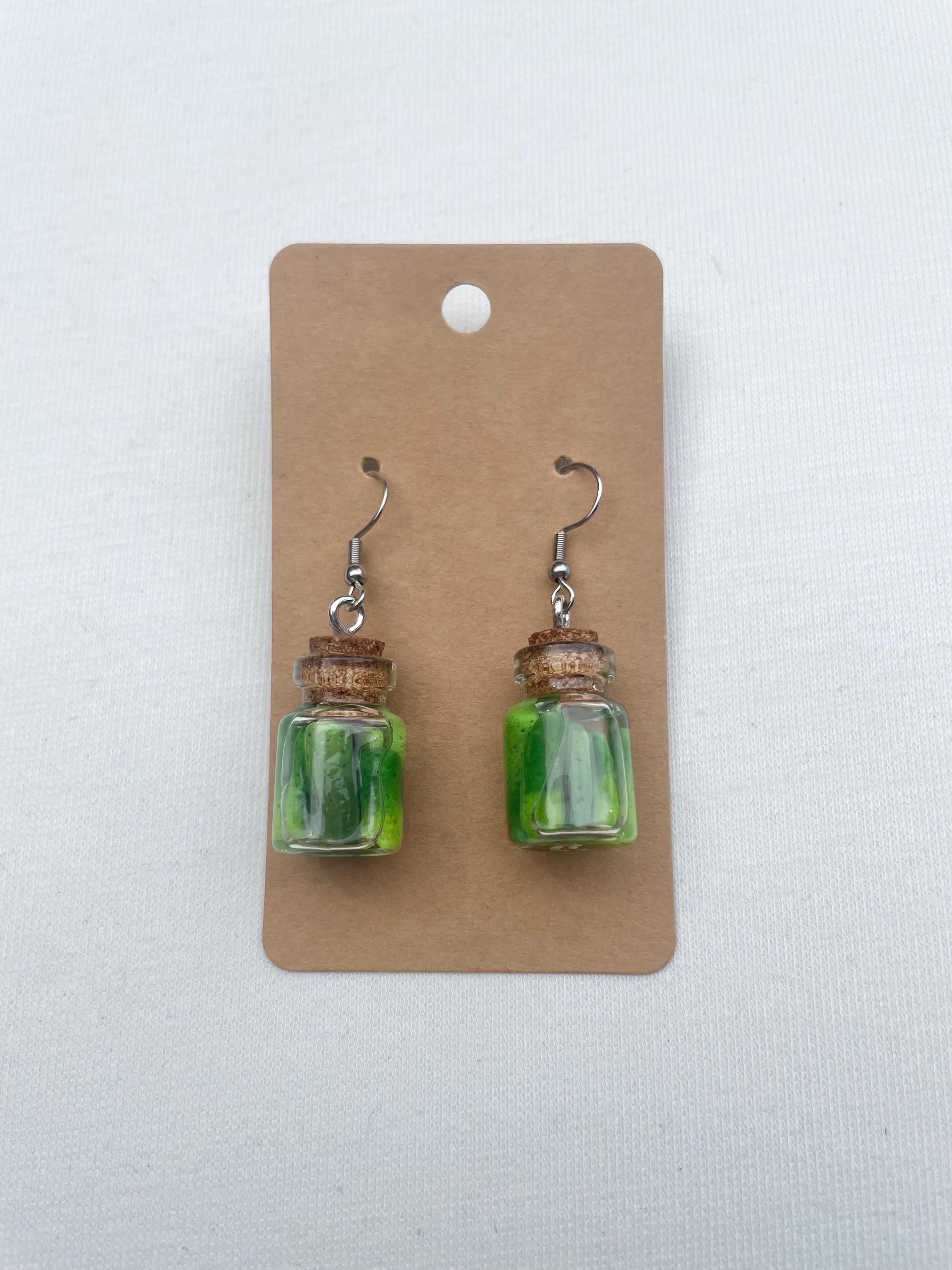 Pickle Jar Liquid Shaker Polymer Clay Earrings - Etsy