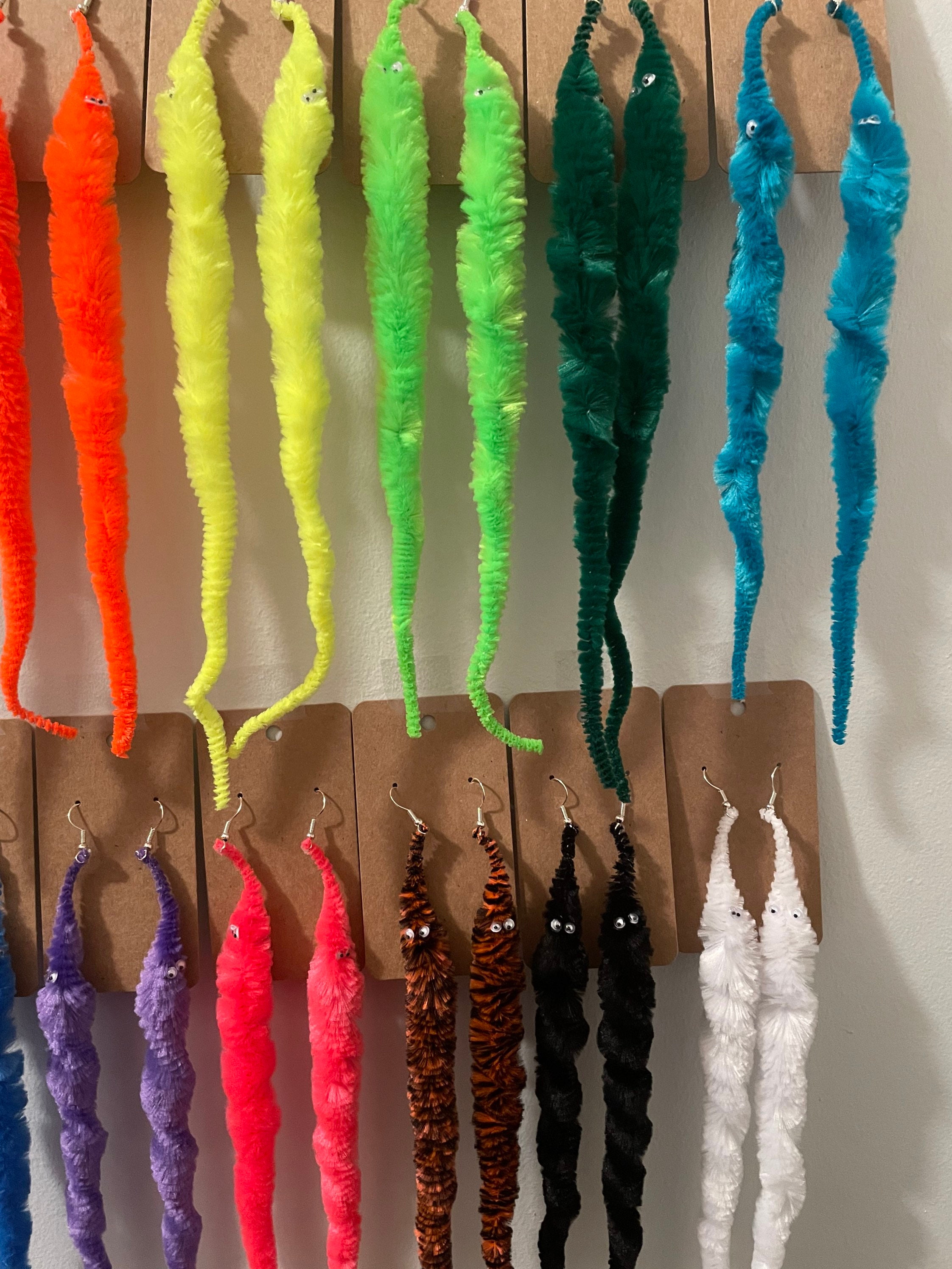 Worm on A String Earrings - Etsy