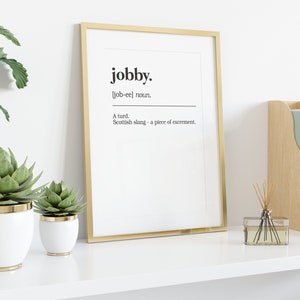 Jobby Definition THICK CARDSTOCK Wall Art Print | Gift Home Decor ...