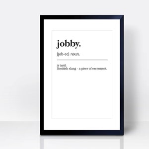 Jobby Definition THICK CARDSTOCK Wall Art Print | Gift Home Decor ...