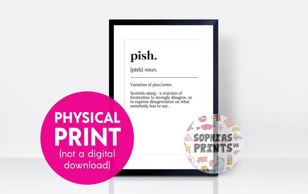 Pish Definition THICK CARDSTOCK Wall Art Print Gift Home Decor Kitchen ...