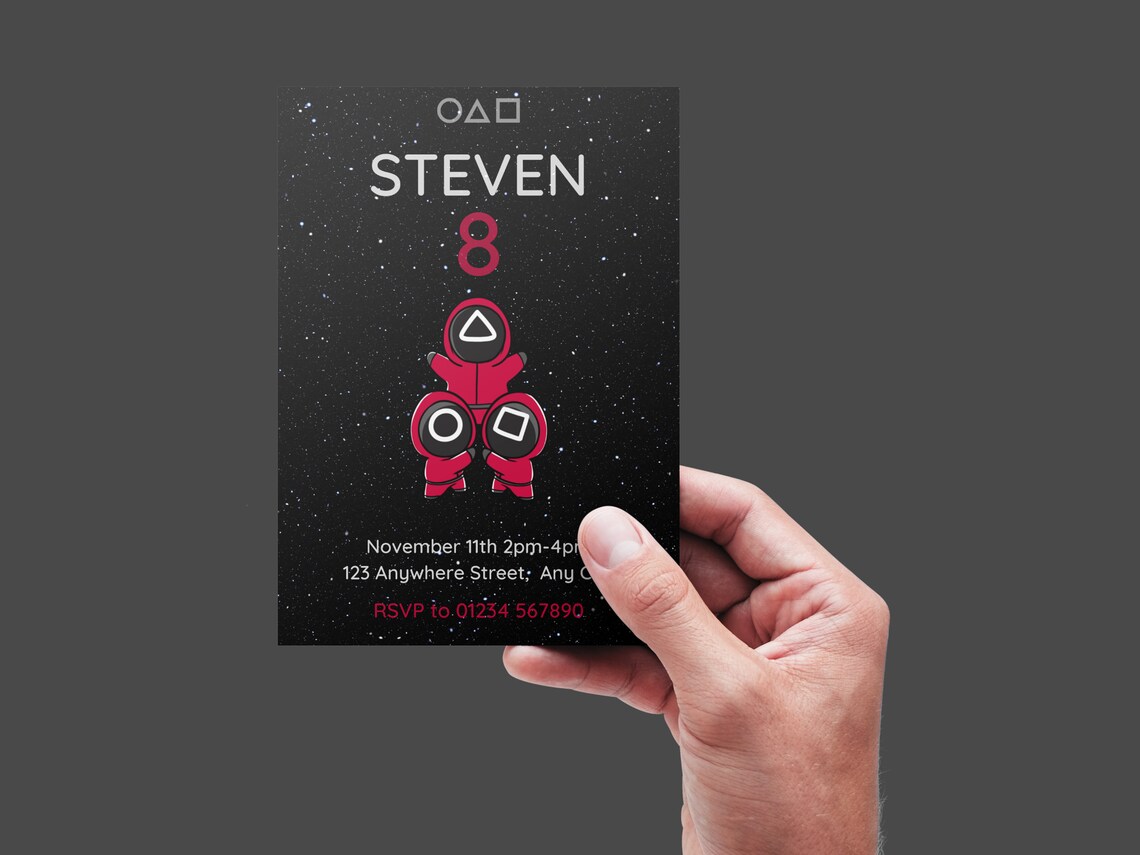 Editable Squid Game Party Invitation / Kids Squid Game - Etsy Ireland