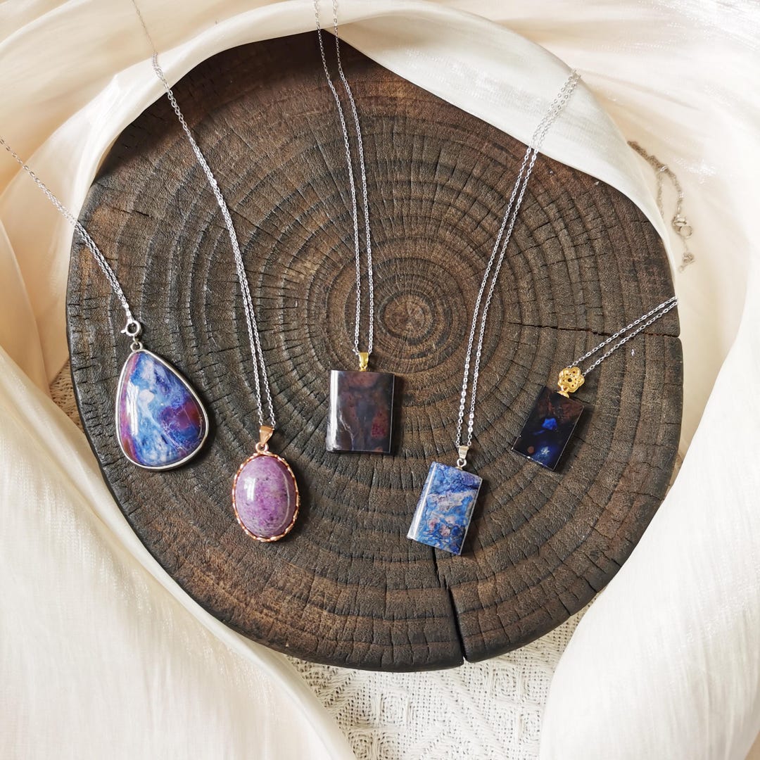 S952 Silver Sugilite Necklace,sugilite Chain Necklace,sugilite Jewelry ...