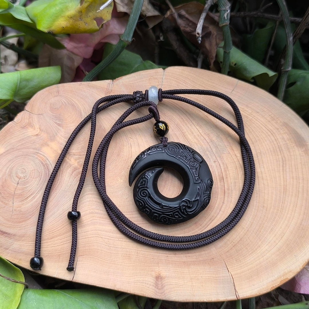 Obsidian Necklace Men,obsidian Moon Pendant,obsidian Pendant,obsidian ...