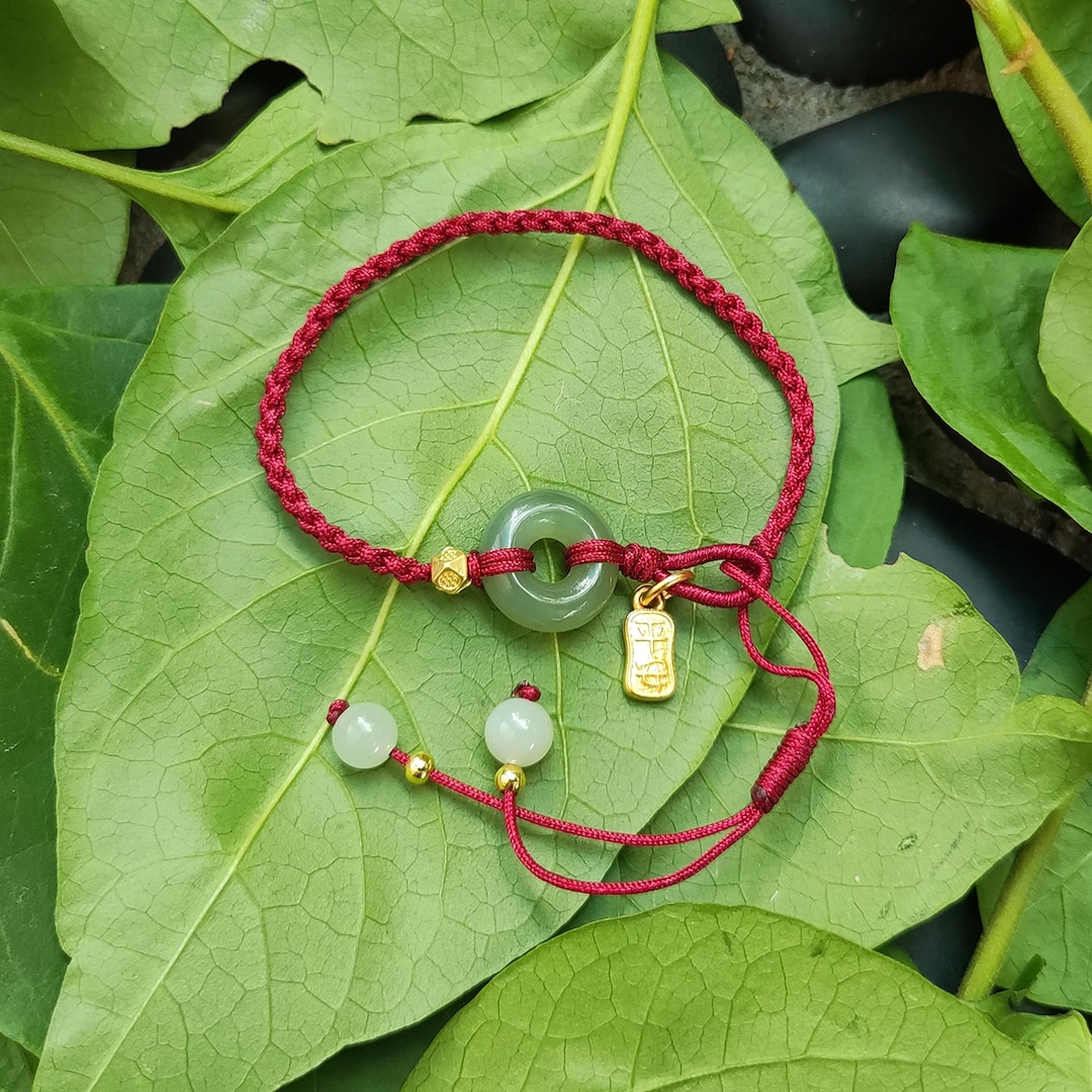 Handmade Red Rope Jade Lucky Bracelet,red String Bracelet for ...