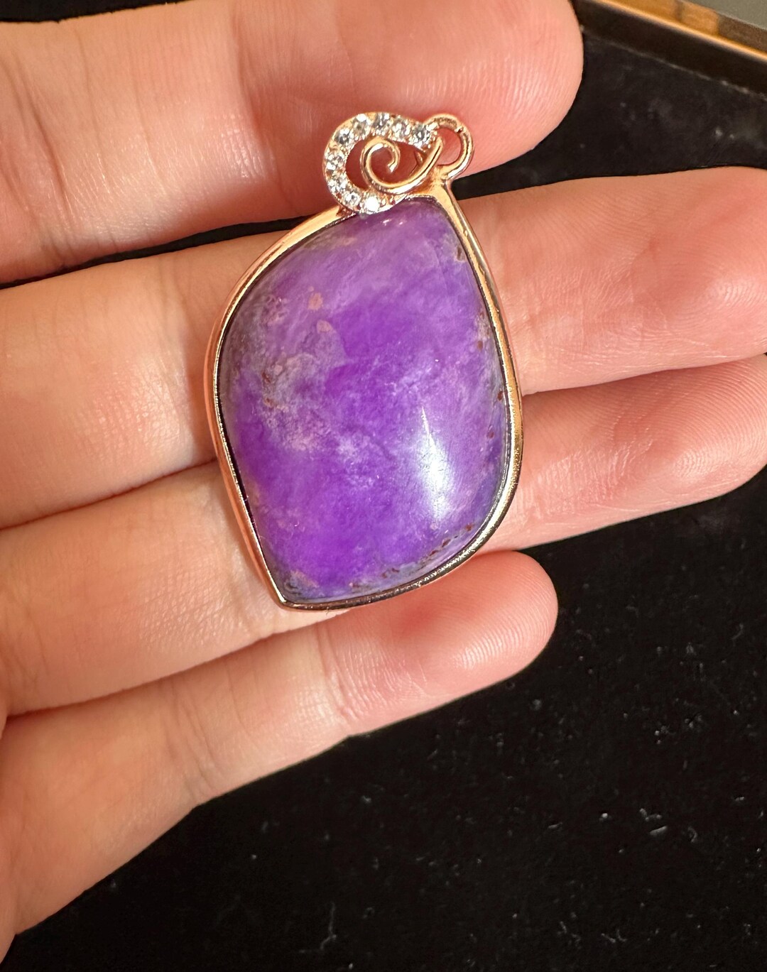 S952 Silver Sugilite Pendant Necklace,sugilite Gemstone Necklace ...