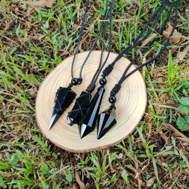 Obsidian Necklace - Etsy