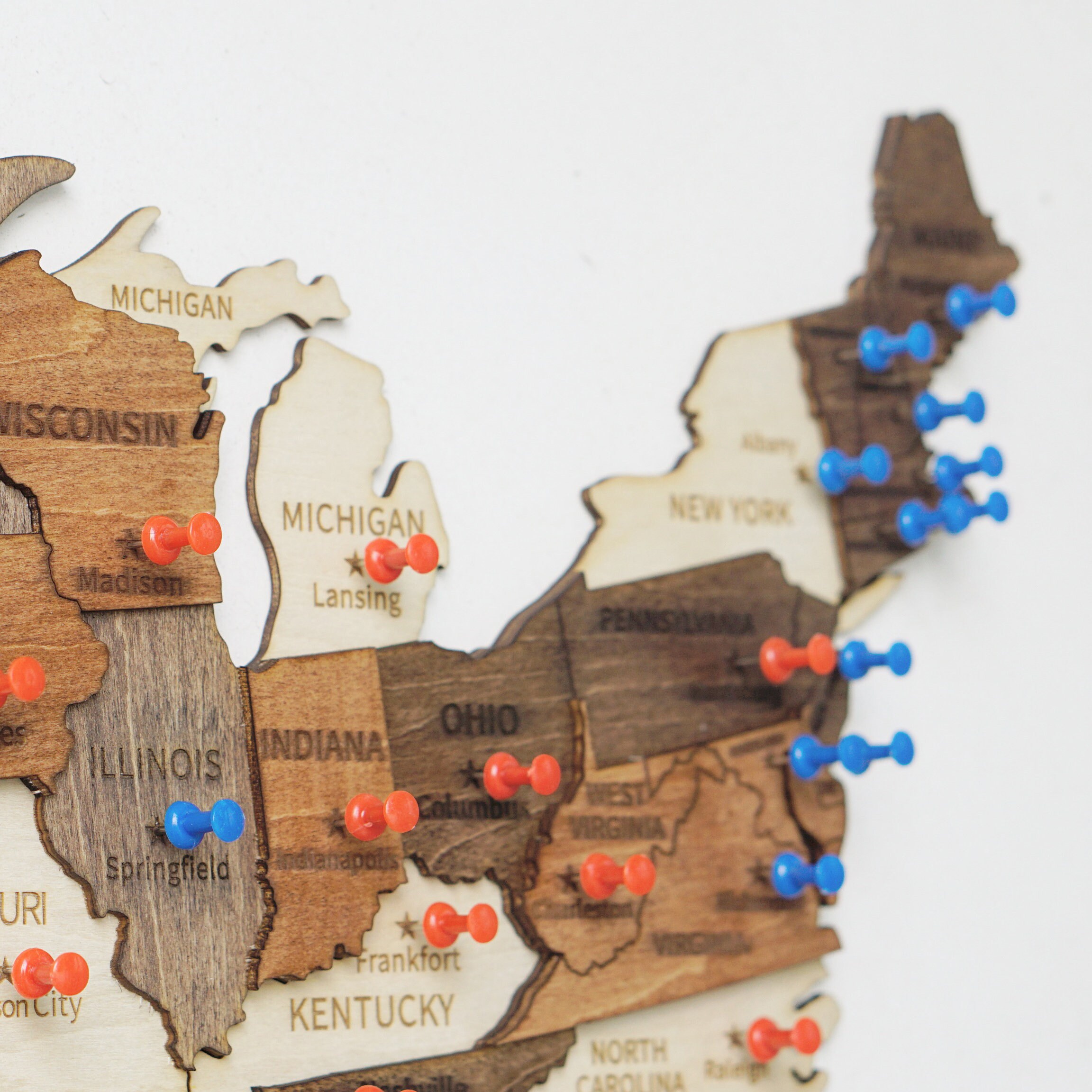 United States Travel Map US Map Wooden Wall Art Wall Decor | Etsy
