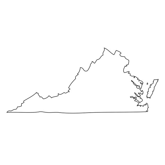 Virginia Outline Map. State USA Silhouette / Svg Png Eps | Etsy