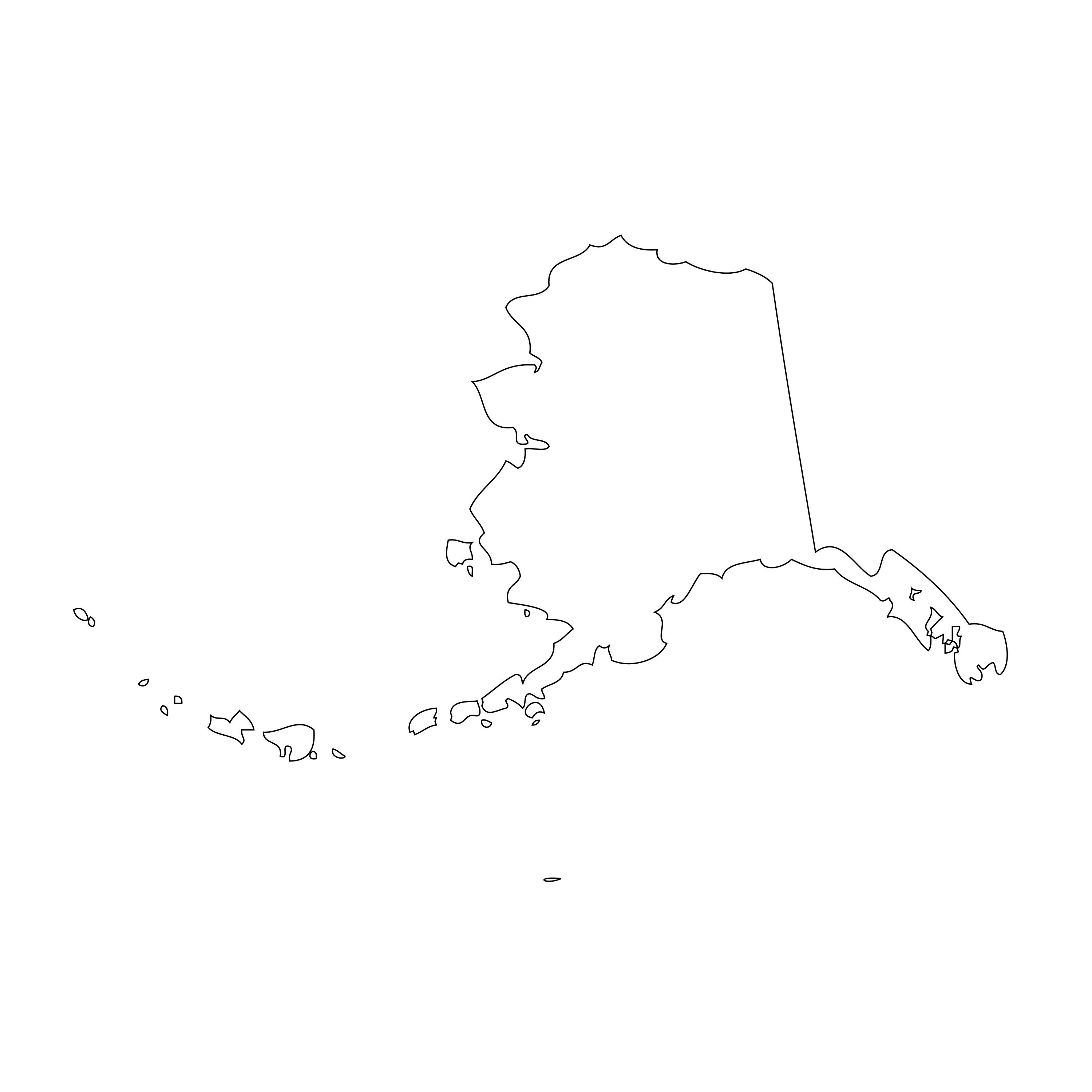 Alaska outline map /Alaska states outline map /United states | Etsy
