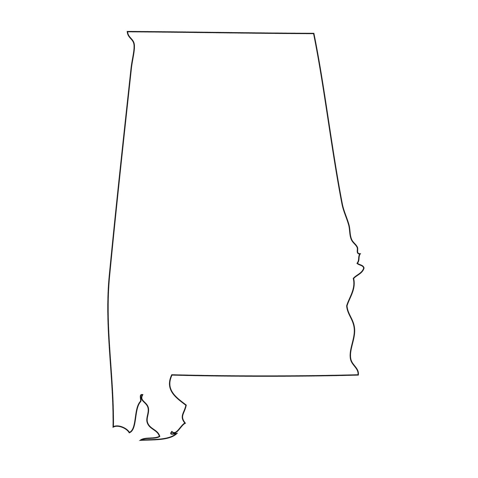 Alabama outline map /Alabama states outline map /United states | Etsy